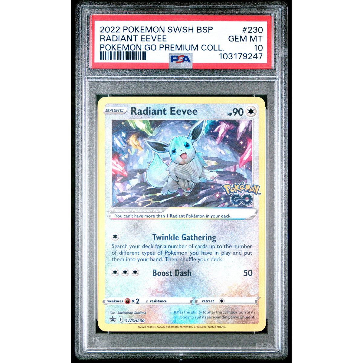 Pokémon TCG: Radiant Eevee 230 PSA 10 - Sword & Shield Promo