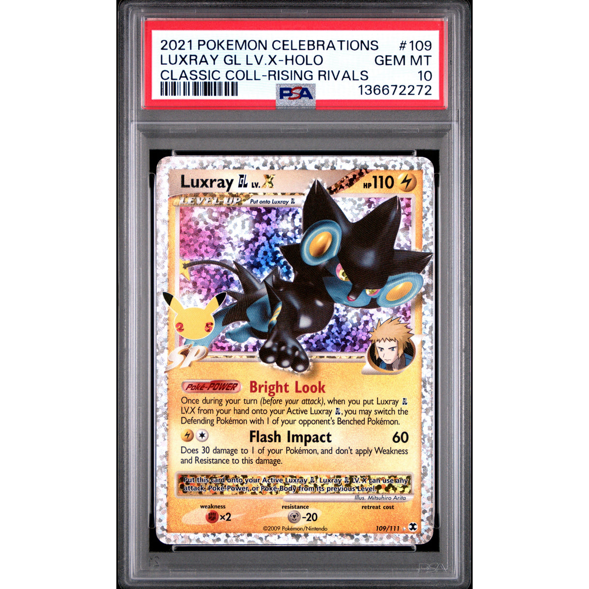 Pokémon TCG: Luxray Gl Lv.X #109 PSA 10 Holo - Celebrations