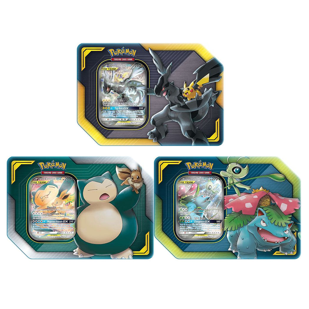 Pokémon TAG TEAM GX Tin Bundle – Alle 3 Tins | Rogerz.dk