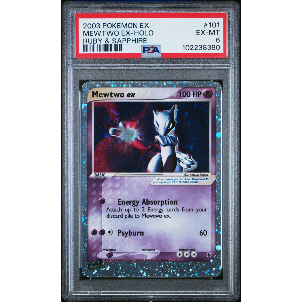 Pokémon TCG: Mewtwo Ex 101 PSA 6 Holo - Ruby & Sapphire