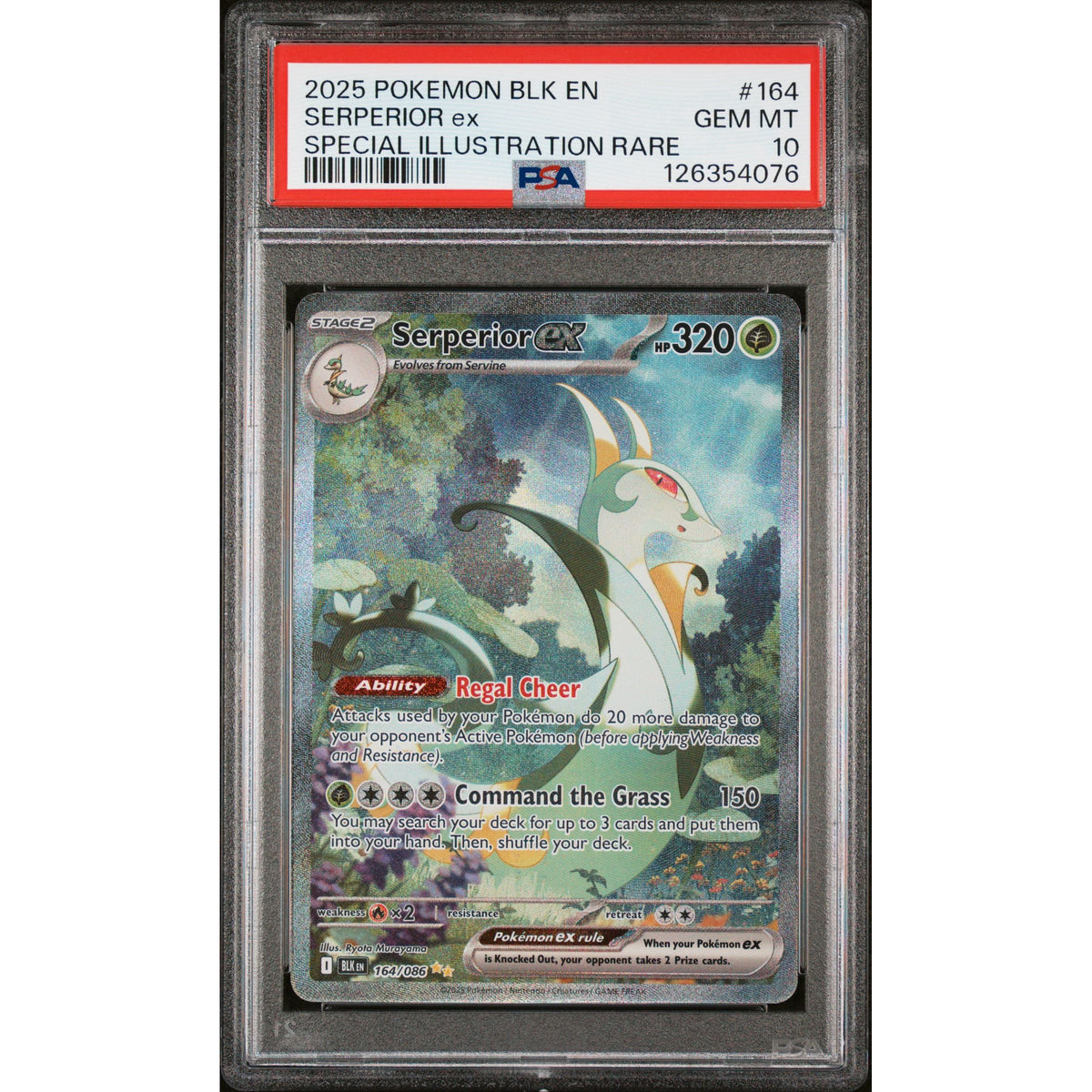 Pokémon TCG: Serperior Ex 164 PSA 10 - Black Bolt