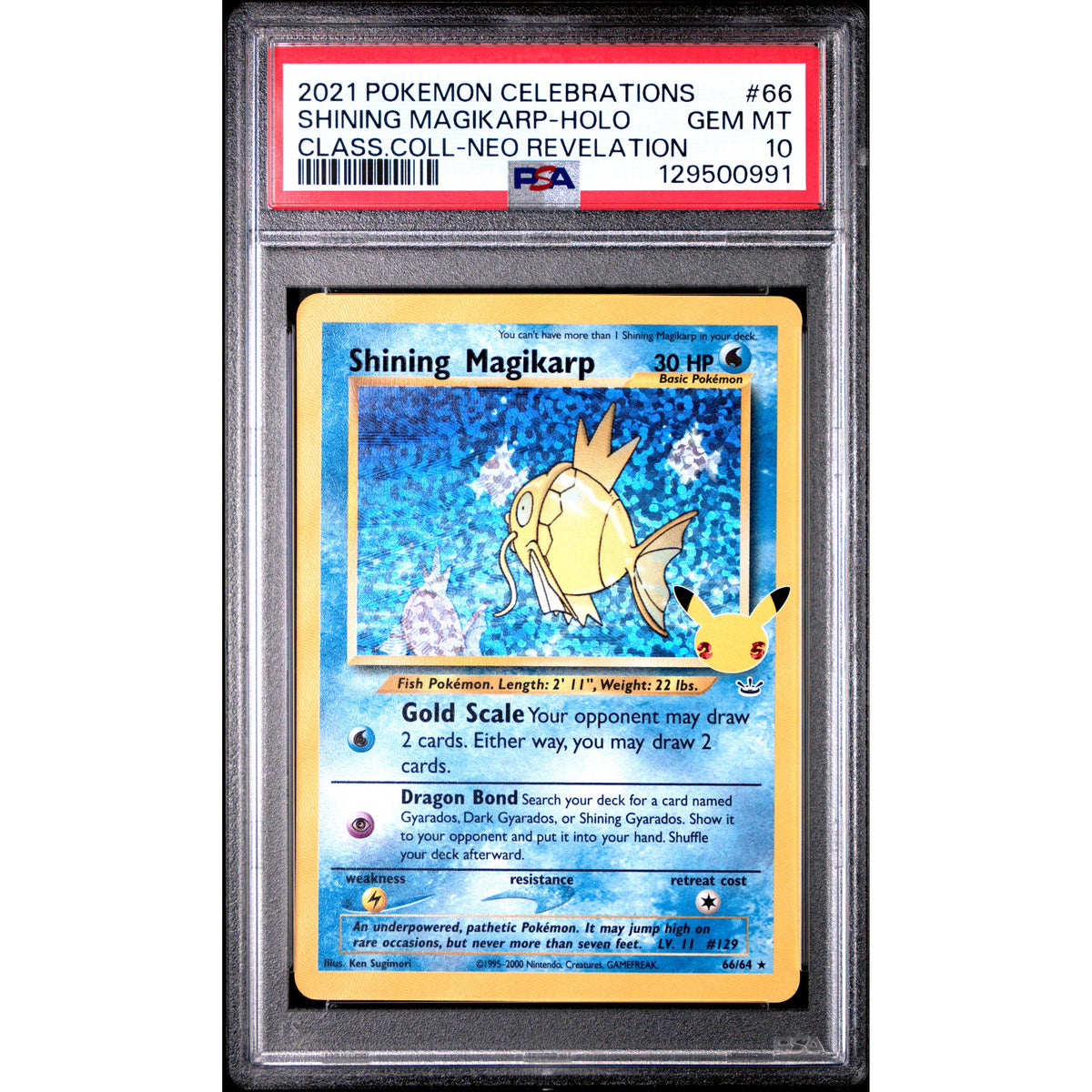Pokémon TCG: Shining Magikarp 66 PSA 10 - Celebrations
