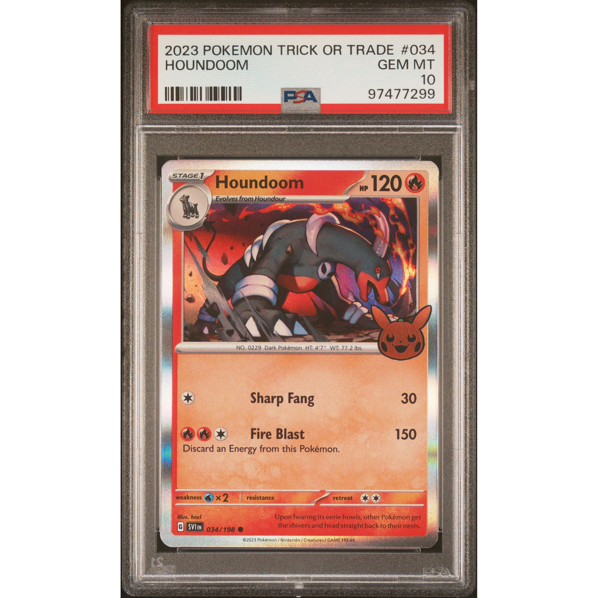 Pokémon TCG: Houndoom 034 PSA 10 - Trick or Trade